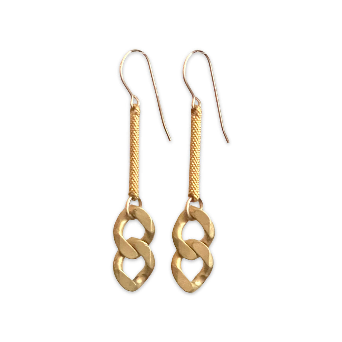 Curb Chain Link Earrings with Matte Finish – Vermeil & Gold-Filled ...