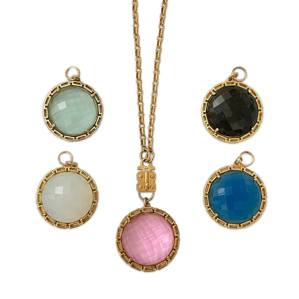 Maxine Round Vignette - Gold / Opal Light – Sennod® Jewelry Design